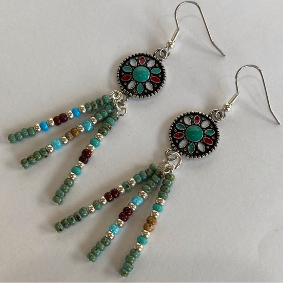 Artisan | Jewelry | Southwestern Boho Seed Bead Earrings From Desert ...
